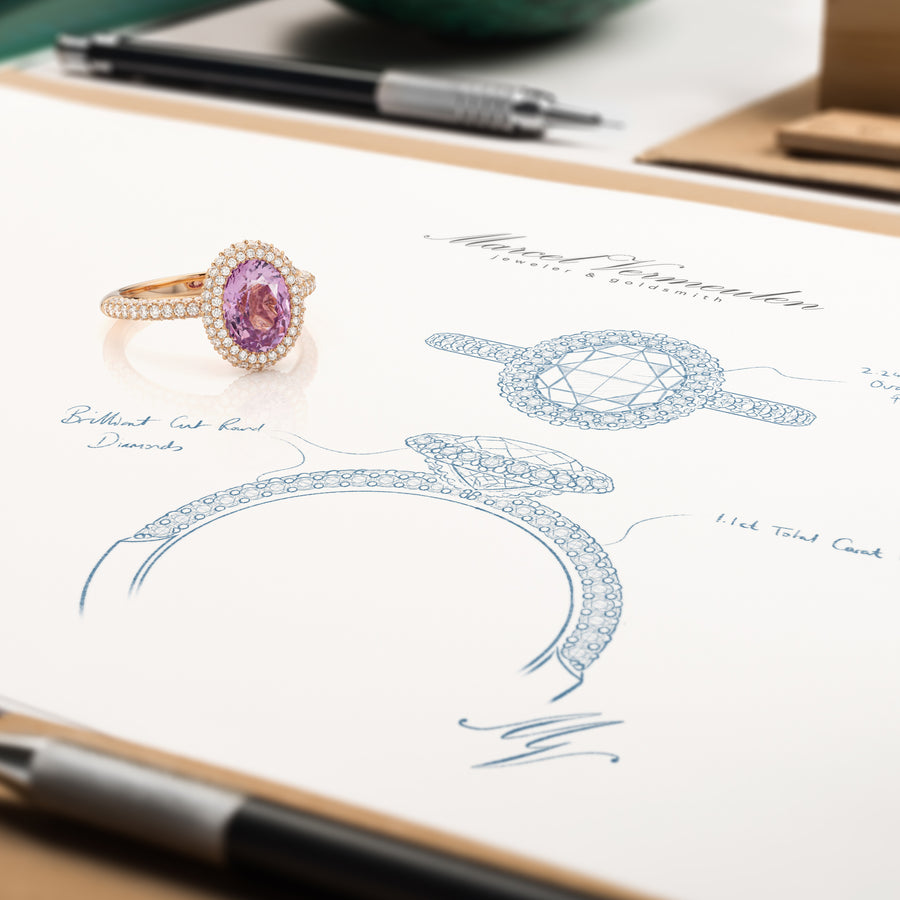 18kt rose gold alliance ring rails set with ruby – Marcel Vermeulen